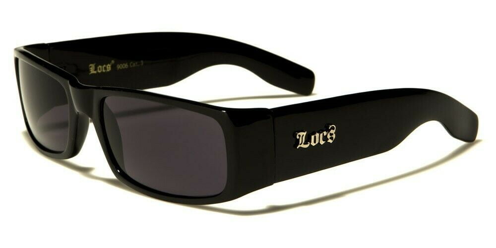 Locs Slim Rectangular Black Wrap Around Classic Sport Sunglasses ...