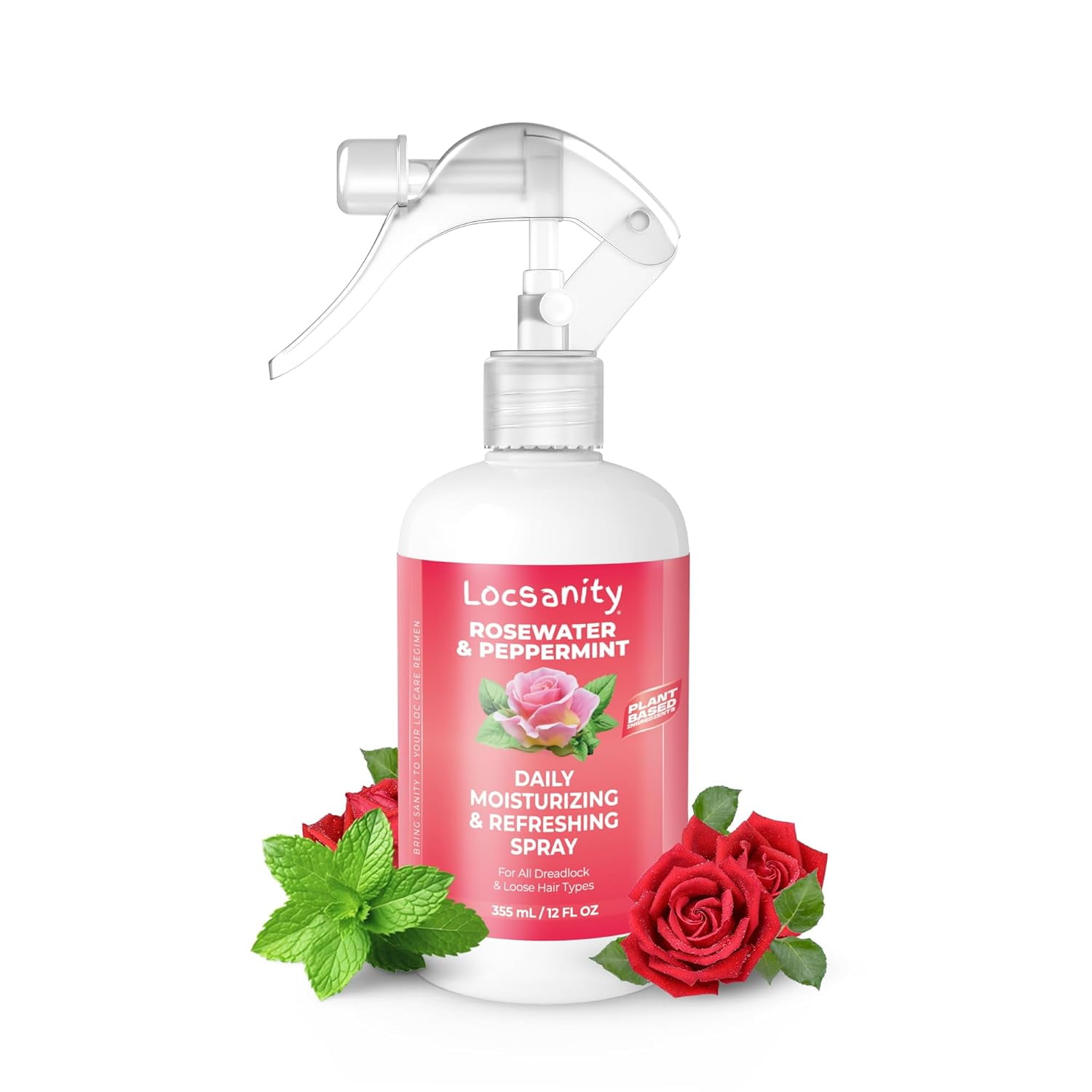Locsanity Moisturizing Spray for Locs and Dreadlocks, Rosewater and ...