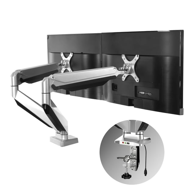 Loctek D7D Heavy Duty Swivel Dual LCD Arm Desk Stand Monitor Mount for ...