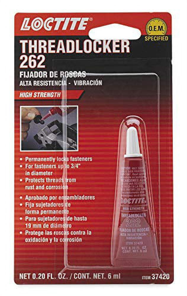 Loctite 37420 Liquid Silicone, Red, High Strength Threadlocker, 6ml ...
