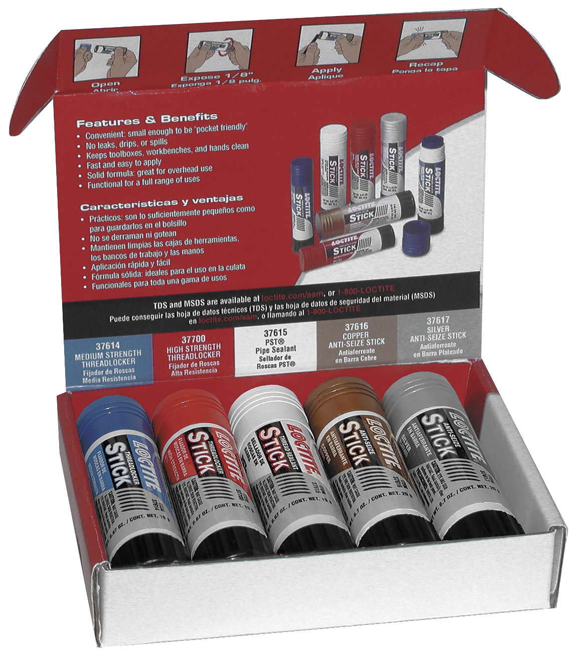 Loctite 38725-5PK Thread Treatment Stick Assortment - 19 Grams Stick ...