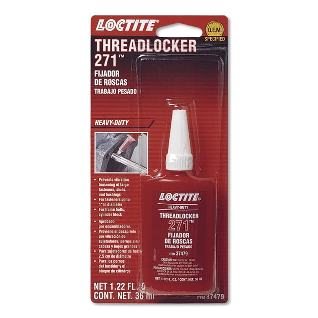 Loctite 271 Red Heavy Duty Threadlocker Liquid, 36-Milliliter Bottle ...