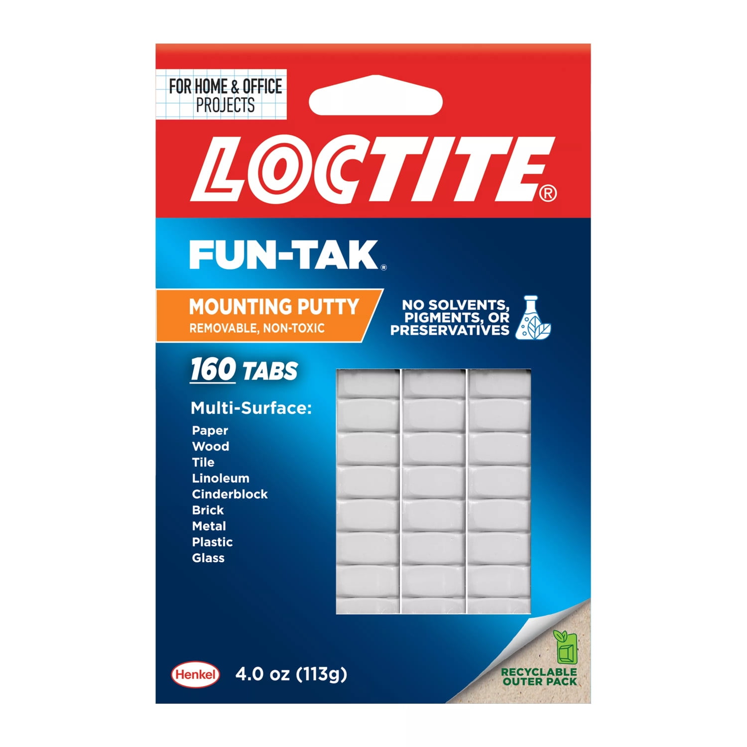 Loctite Eco Fun-Tak Mounting Putty, Pack of 1, White 4 oz Wallet ...