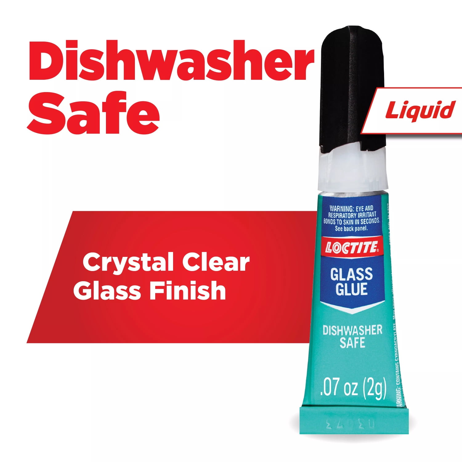 Loctite Glass Glue, Clear 2 g Tube, Bonds Glass to Metal and Plastics ...