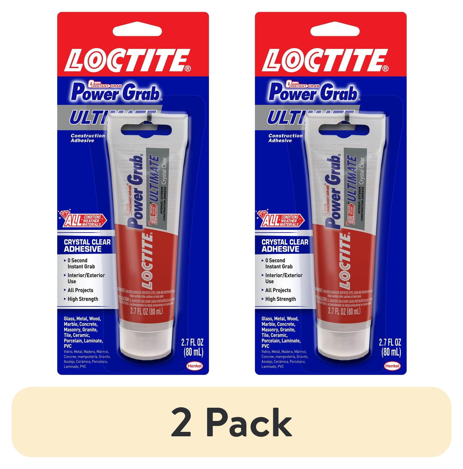 (2 pack) Loctite Power Grab Construction Adhesive Ultimate Crystal ...