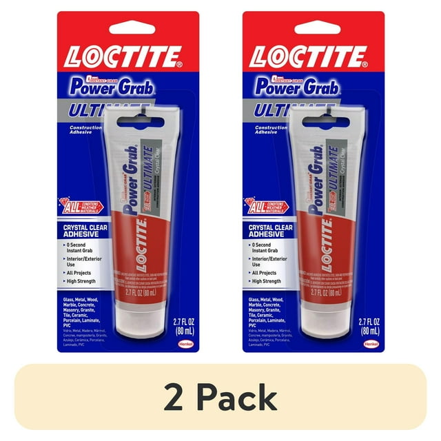 (2 pack) Loctite Power Grab Construction Adhesive Ultimate Crystal ...
