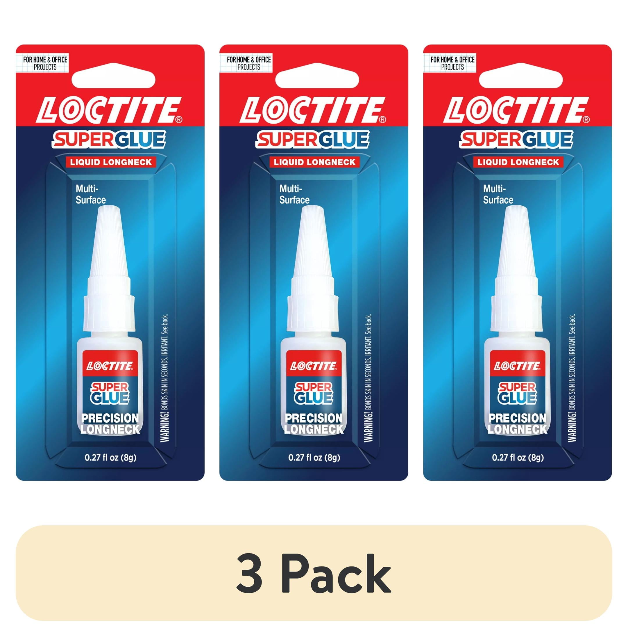 (3 pack) Loctite Super Glue Liquid Longneck Bottle, Pack of 1, Clear 0. ...