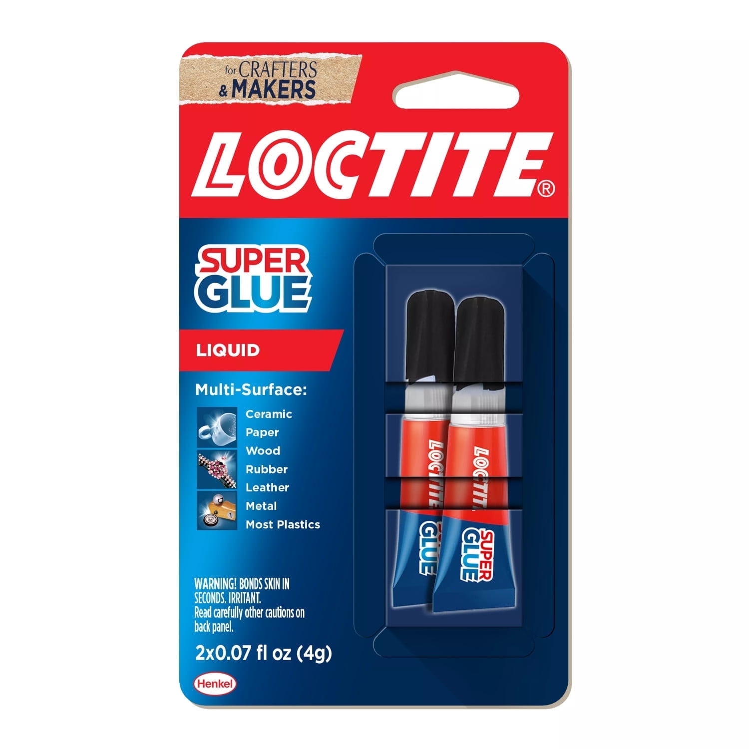 Loctite Super Glue Liquid Tube, 1 Pack of 2 Tubes, Clear 0.07 oz Tubes ...