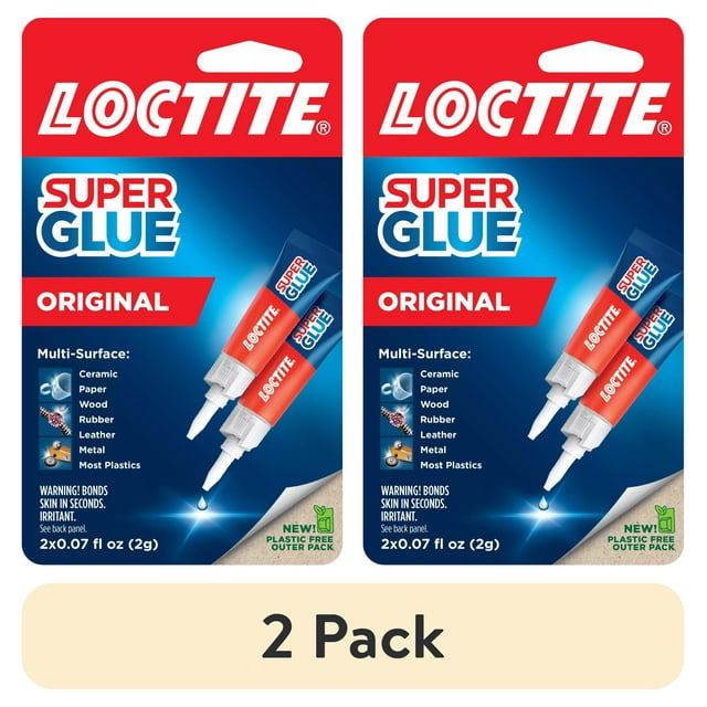 (2 pack) Loctite Super Glue Liquid Tube, 1 Pack of 2 Tubes, Clear 2 g ...