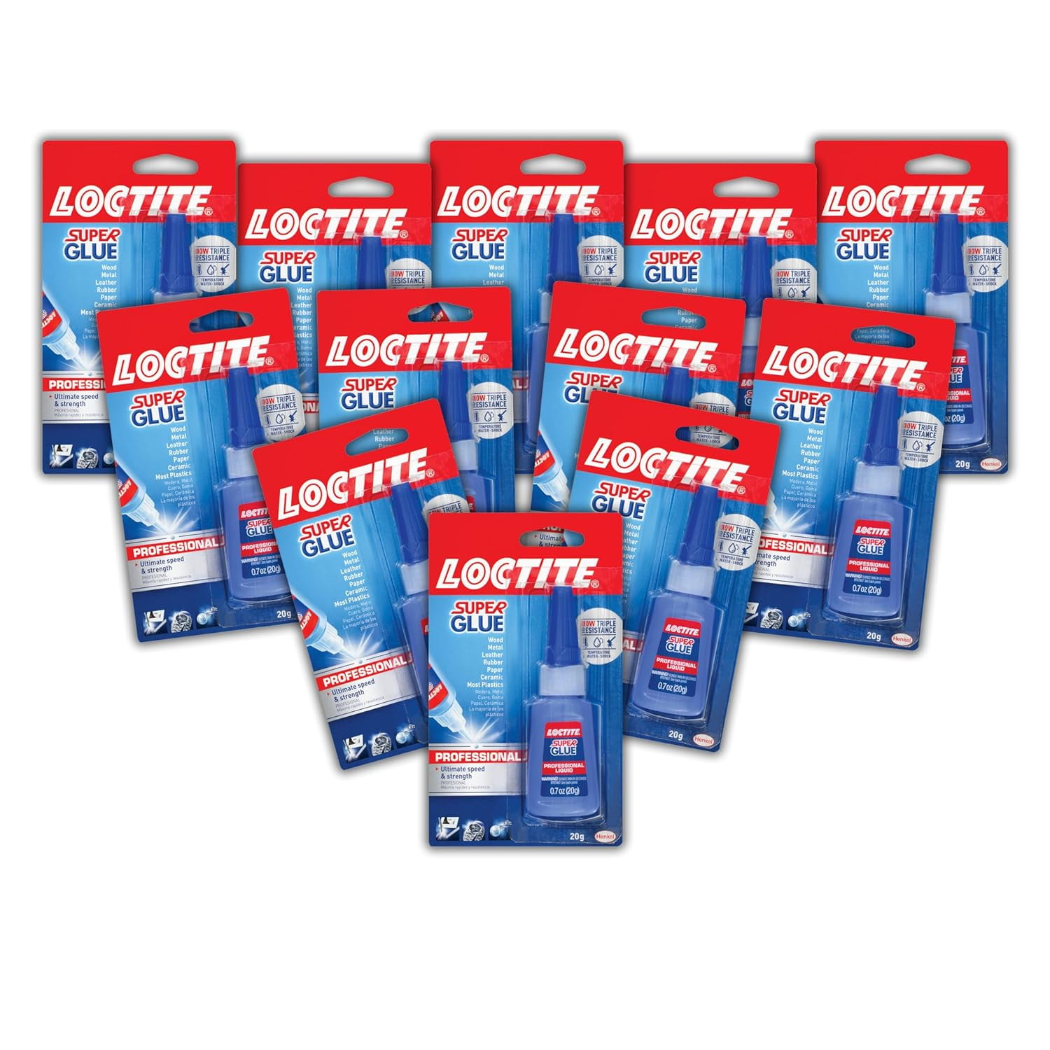 Loctite Super Glue Professional Liquid, Clear, 0.7 fl oz Bottle, 12 ...
