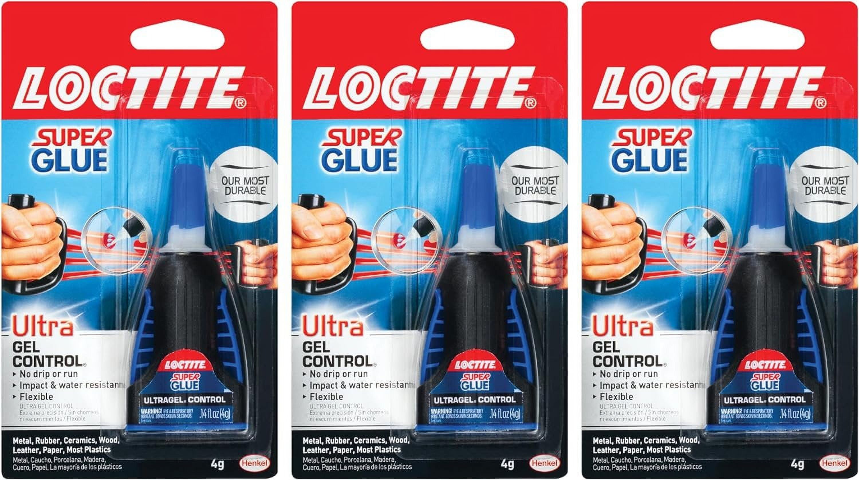 Loctite Super Glue Ultra Gel Control, Clear, 4 g Bottle, Pack of 3 ...