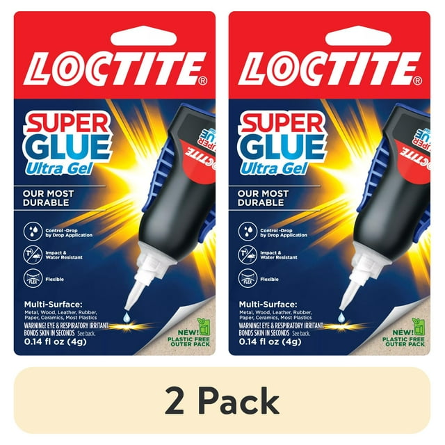 (2 pack) Loctite Super Glue Ultra Gel Control, Pack of 1, Clear 4 g ...