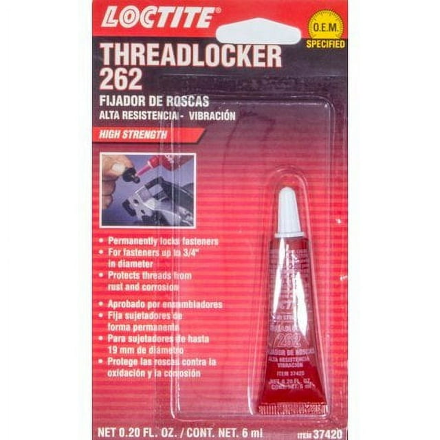 Loctite Heavy Duty Metal Thread Locker - Red 262 - 6 ml Tube - Walmart.com