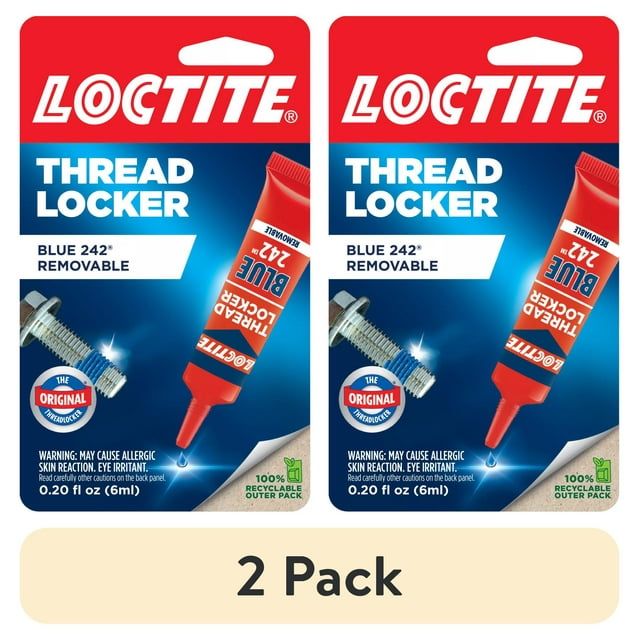 (2 pack) Loctite Threadlocker Blue 242 Removable, Pack of 1, Blue 6 ml ...