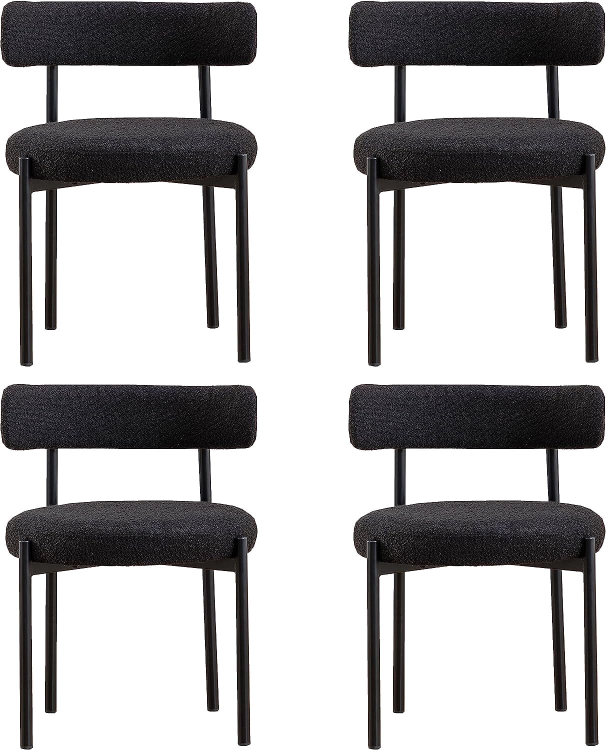 Locus Bono Boucle Dining Chairs Set of 4, Modern Upholstered Dining ...