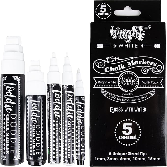 Loddie Doddie White Chalk Markers for Signs, Blackboard, Car Window ...