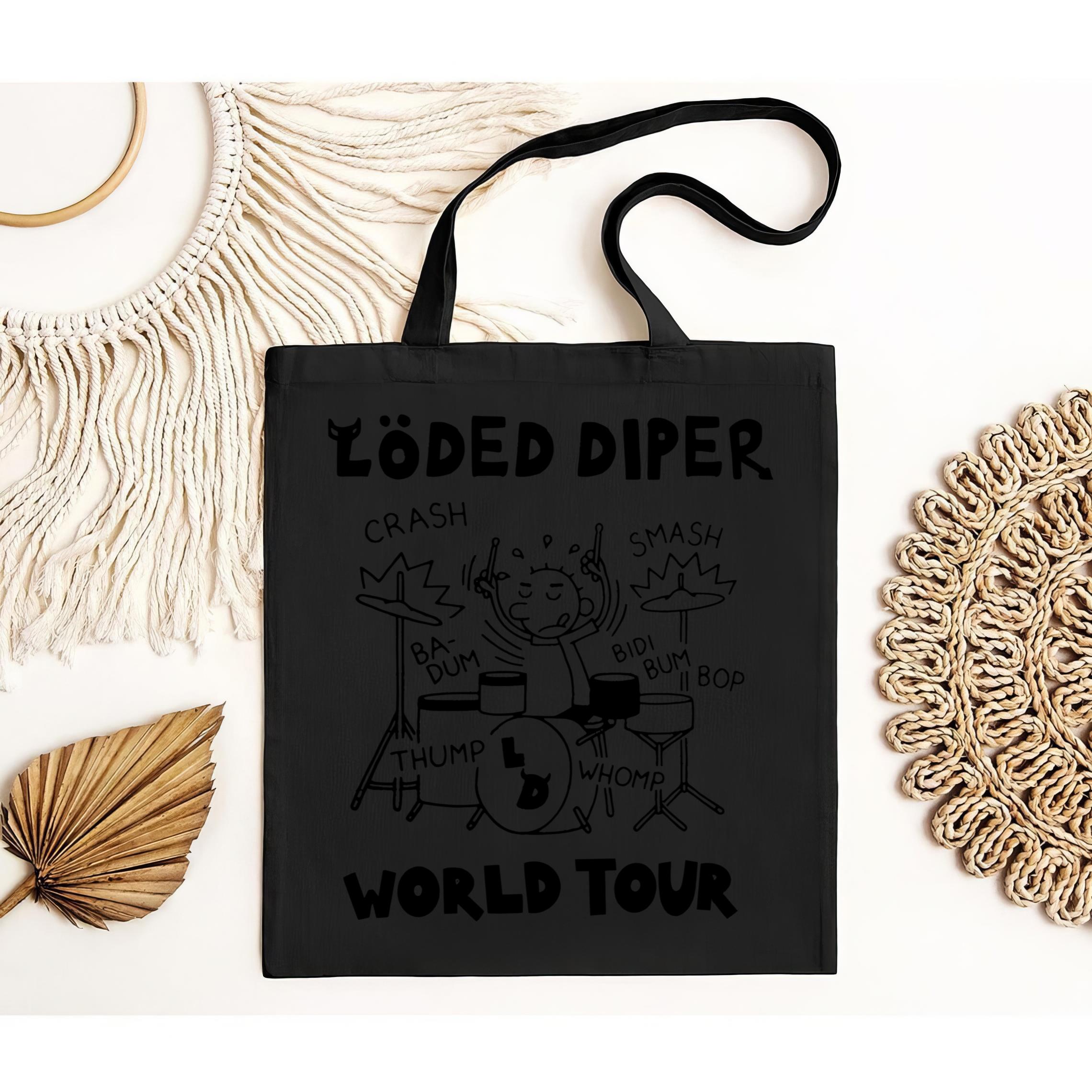 Loded Diper World Tour Tote Bag, Diary of a wimpy kid Bag, rodrick ...