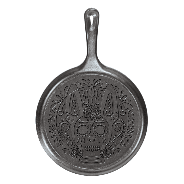 Lodge Seasoned Round 10.5" Sugar Skull Cast Iron Comal - Walmart.com