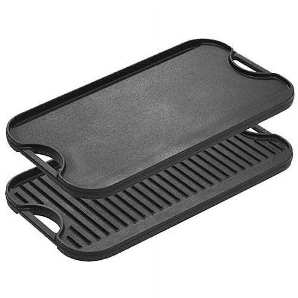 Lodge 20" Pre-Seasoned Two Easy Grip Handles Reversible Grill and ...