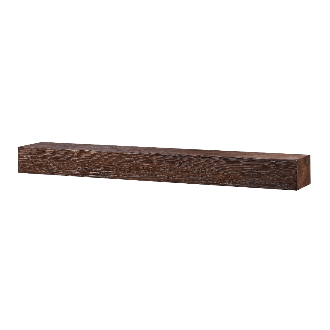 Lodge 60-Inch Cast Stone Fireplace Mantel Shelf in Mocha– Non ...