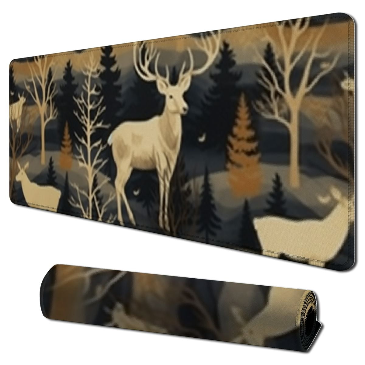 Lodge Bear Deer Prints Large Office Gaming Mouse Pad Strong Adhesion And Durability Precision