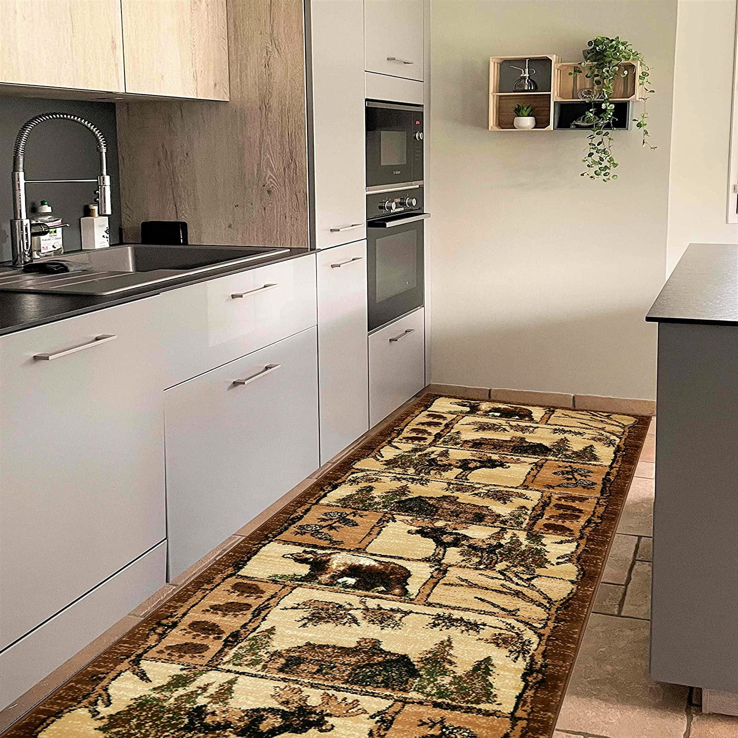 Lodge Cabin Area Rugs 2x7 Runner Rustic Cabin Novelty Rugs for Living ...