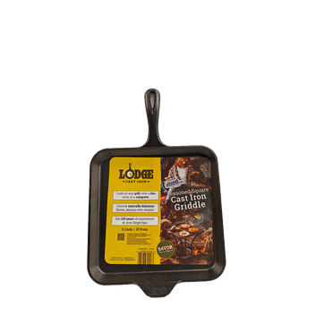 Lodge 12? Square Seasoned Cast Iron Griddle, P12SGR3, with assist ...