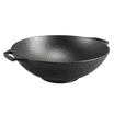 Lodge 14" Pre-Seasoned Cast Iron Wok with Flat Base & Loop Handles for ...