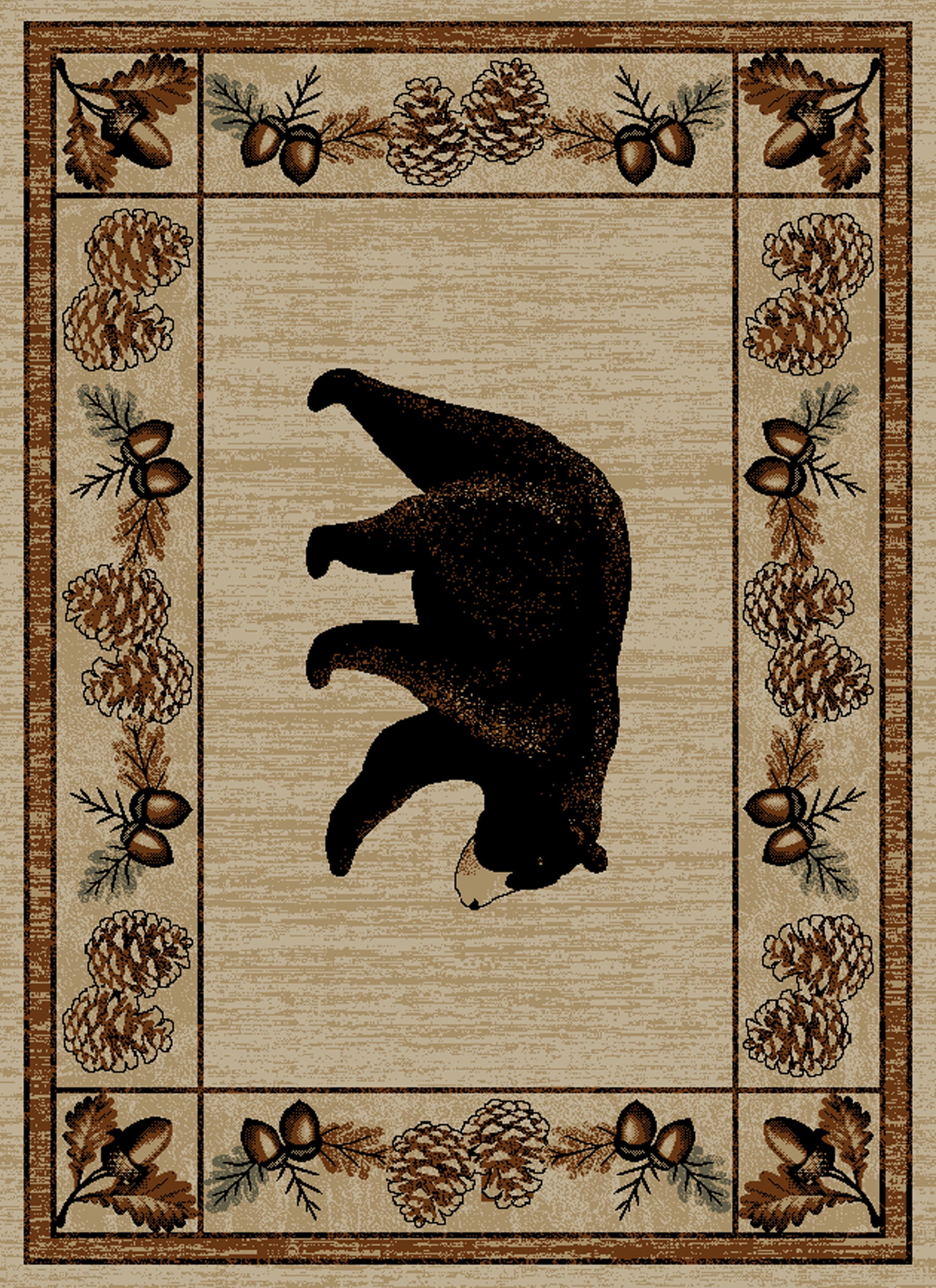 Lodge King Acorn Trail Antique Area Rug 8'x10' - Walmart.com