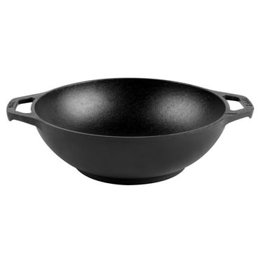 "Lodge 14"" Seasoned Cast Iron Wok Pan, Suitable for Grill and Stove ...