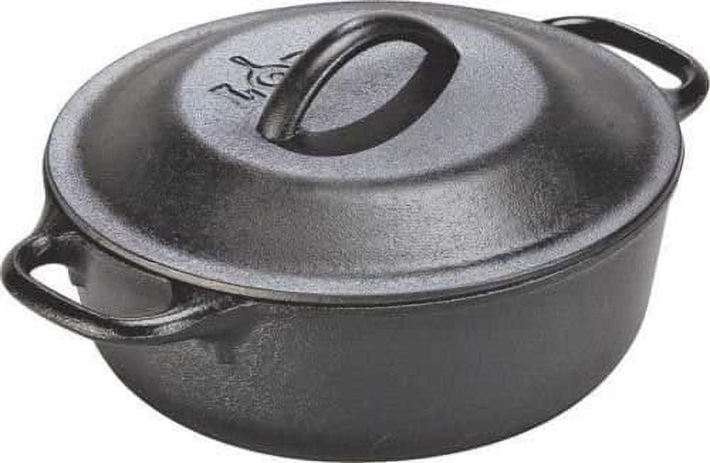 Lodge Cast Iron 2-Quart Serving Pot with Lid, Pre-Seasoned, Spatter ...