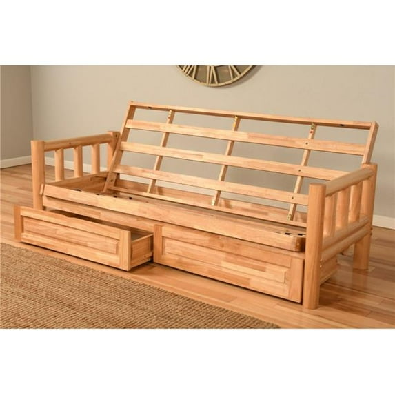 Lodge Natural Futon Frame & Storage Drawers - Full Size - Walmart.com