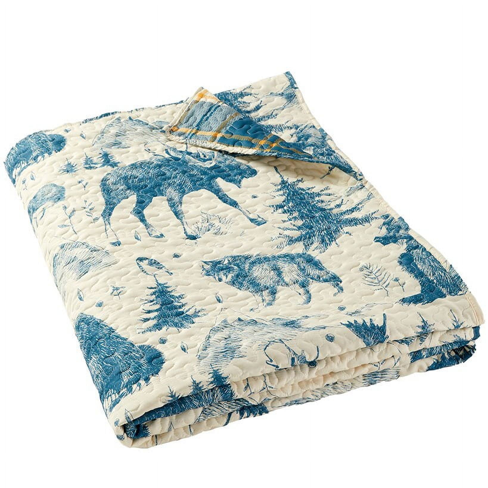Lodge Toile Quilted Bedding Ensemble - Full/Queen Quilt - Walmart.com
