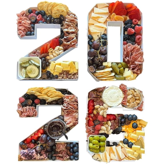 Lodgix New 2026 Numbers 10" Paper Serving Tray Charcuterie Board Box ...