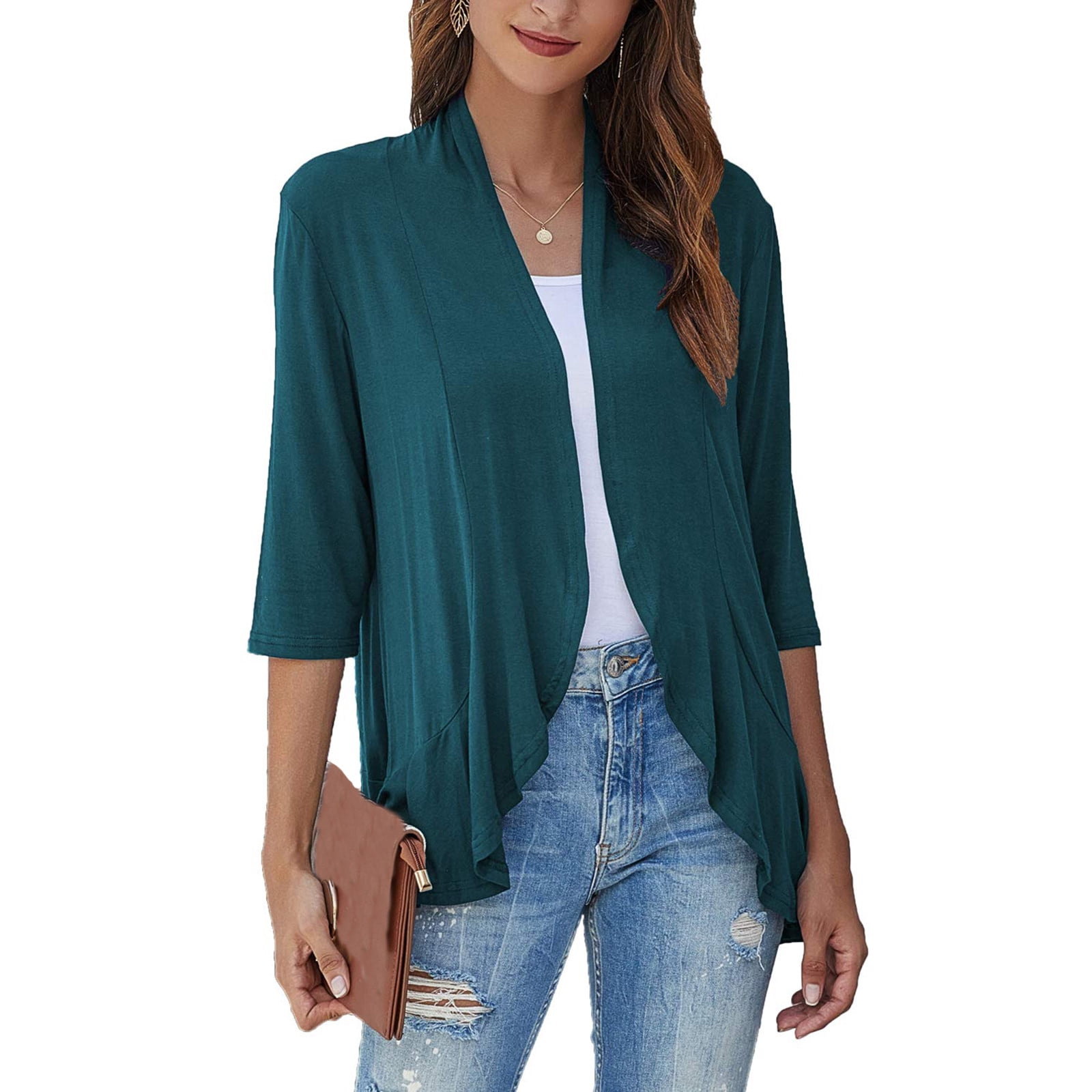 Lodgix Womens Summer Cardigan Lightweight Short Sleeve Kimono Cardigans ...