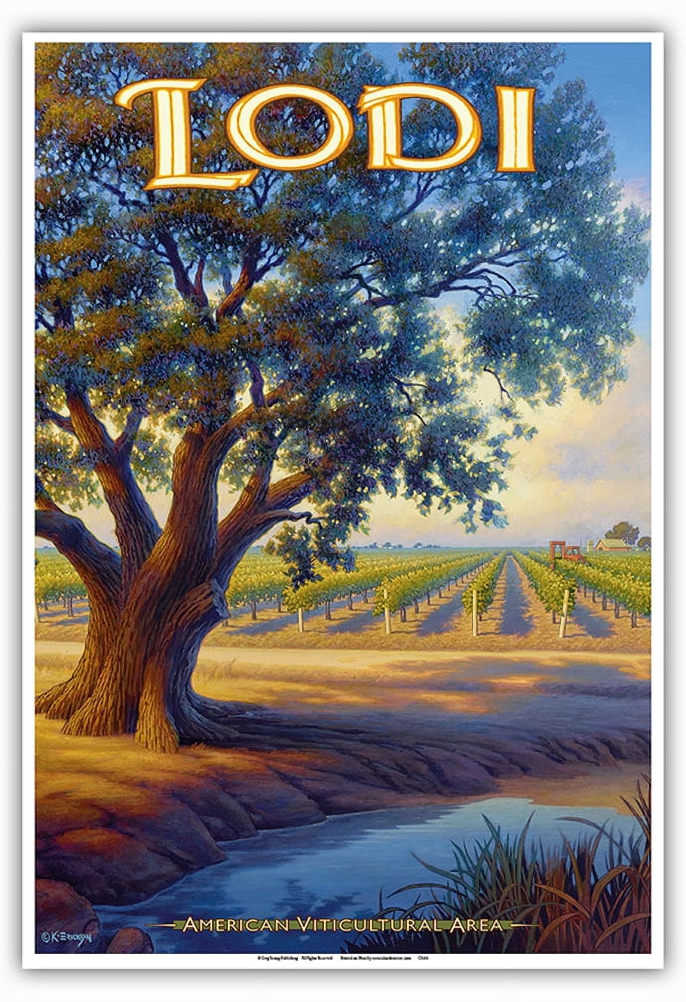 Lodi Wineries - Valley Oak (Quercus lobata) - California Vineyards Wine Country Art by Kerne ...
