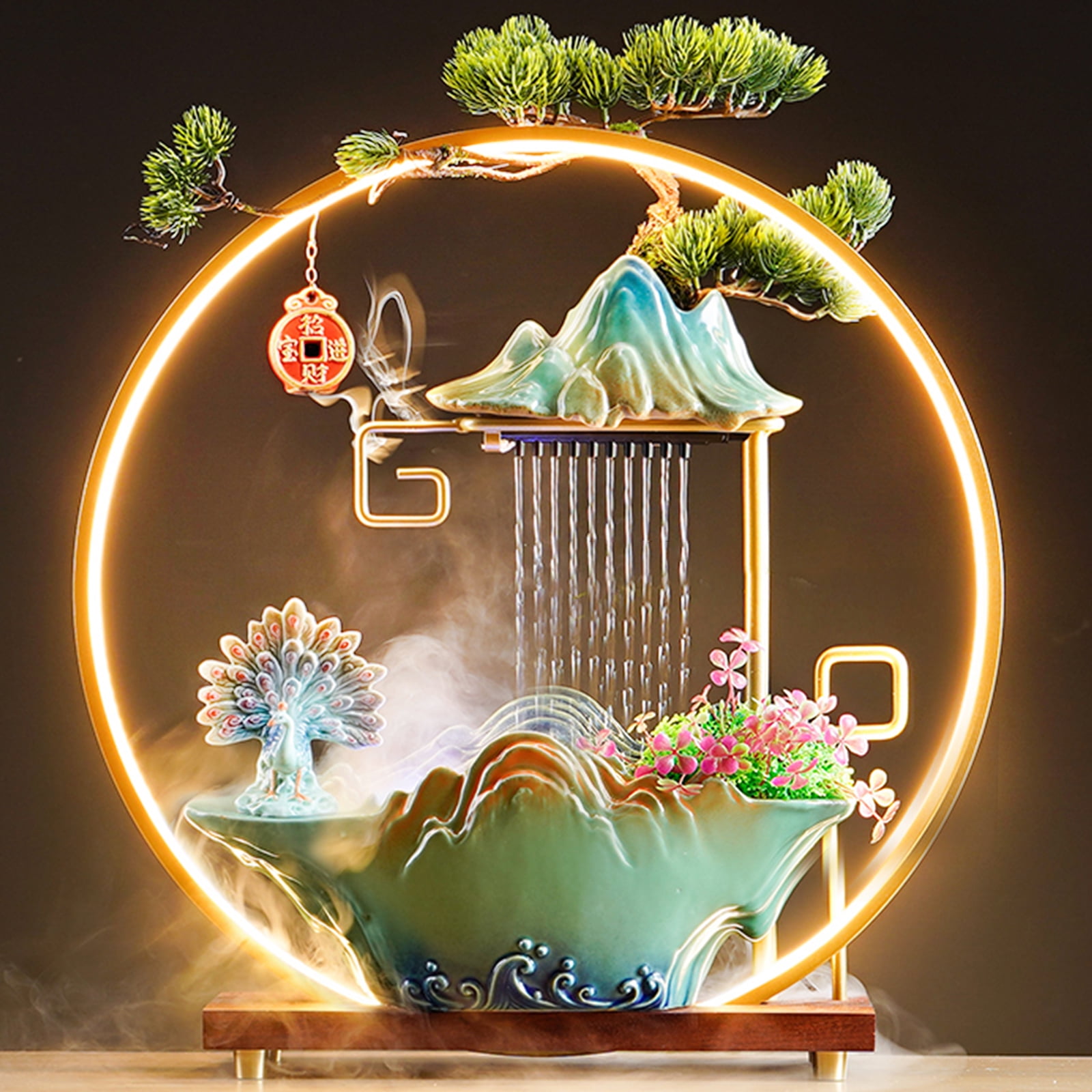 Lodintech Tabletop Water Decoration,Zen Tabletop Water Fountains,LED ...