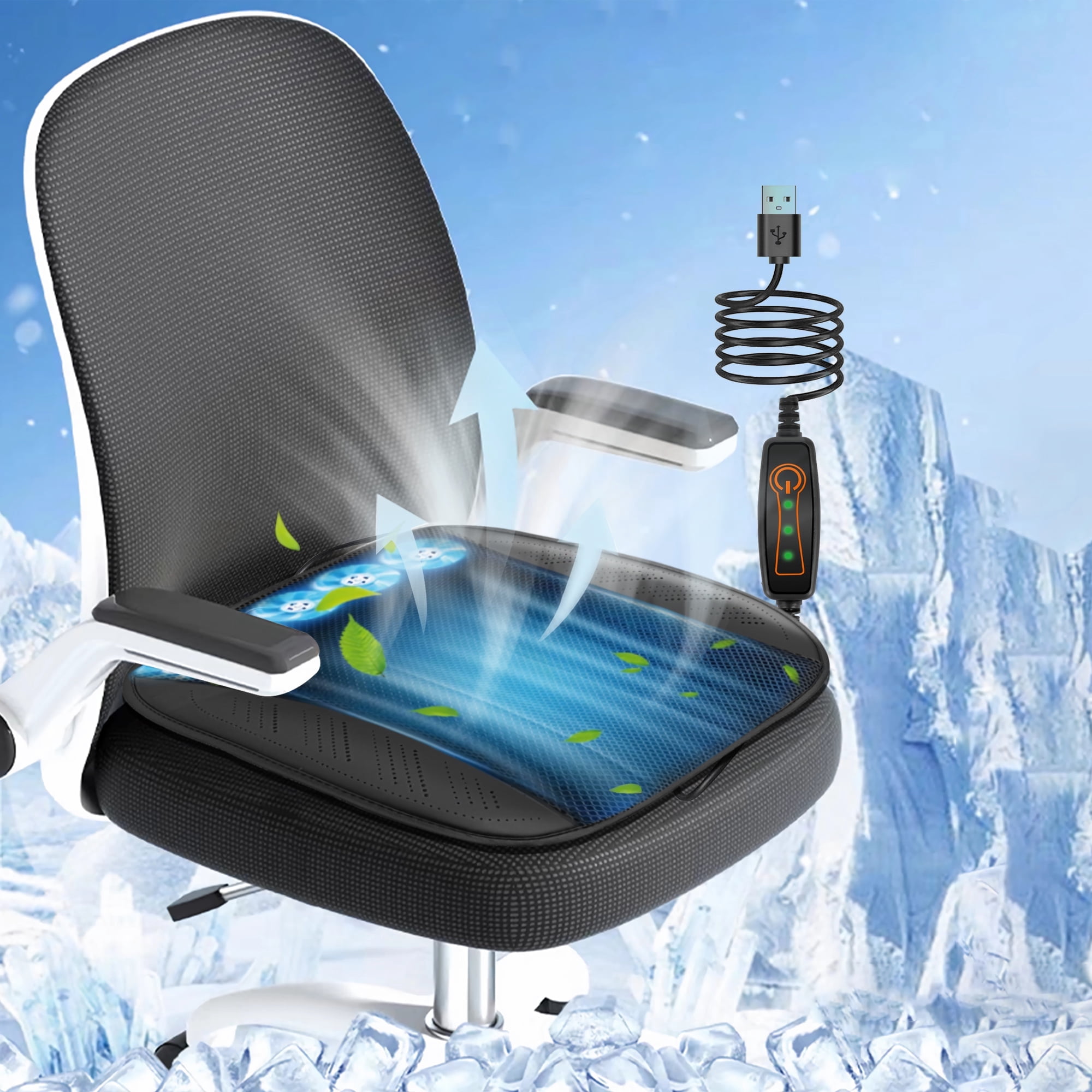 Lodintech USB Cooling Seat Cover for Car Office Chair Cooling Seat ...