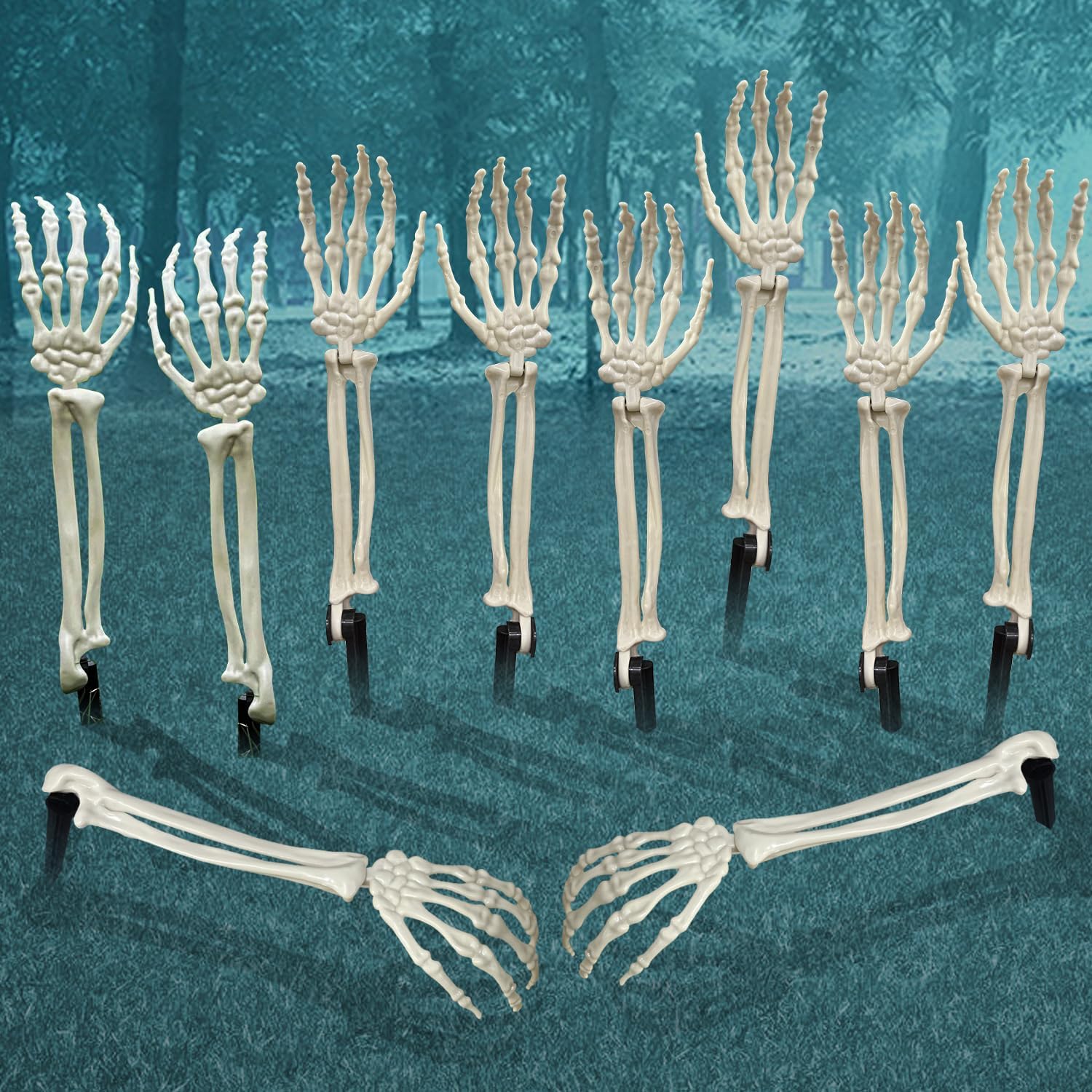 Lodou Realistic Halloween Skeleton Stakes Decorations, Groundbreakers ...