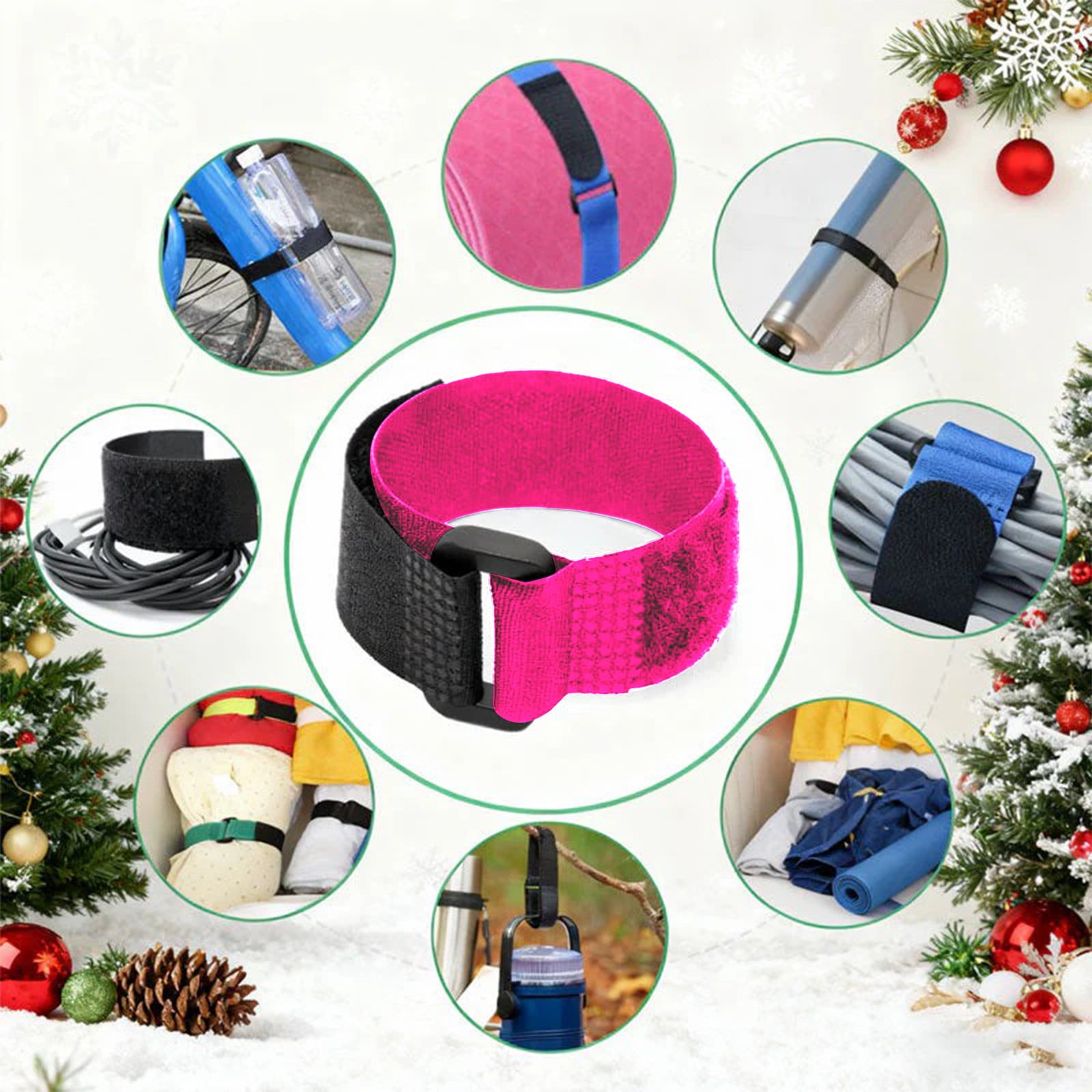 Loespoir Adjustable Nylon Wreath Straps for Christmas Decor, Flexible ...