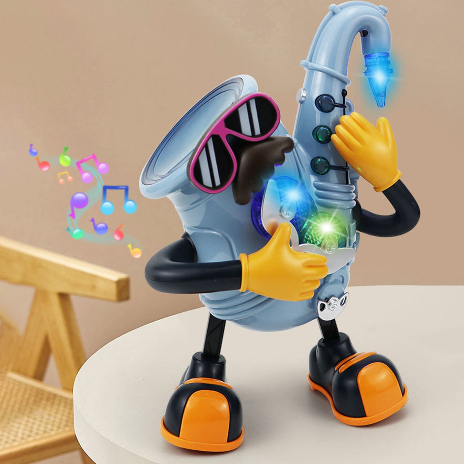 Loespoir Dynamic Dancing Robot Toy, Music and Light Rocking Saxophone ...