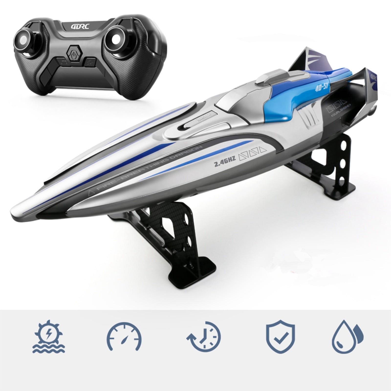 Loespoir RC SpeedBoat, Remote Control SpeedBoat for Pools, Fast RC ...