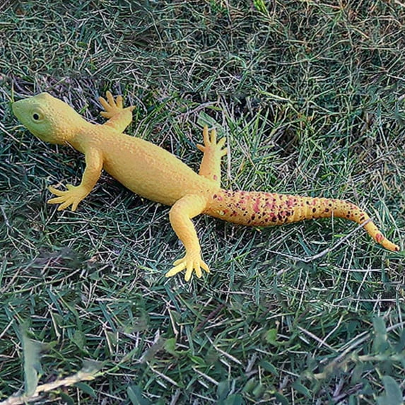 Loespoir Simulate TPR Soft Rubber Lizard, Cute Leopard Pattern Model ...