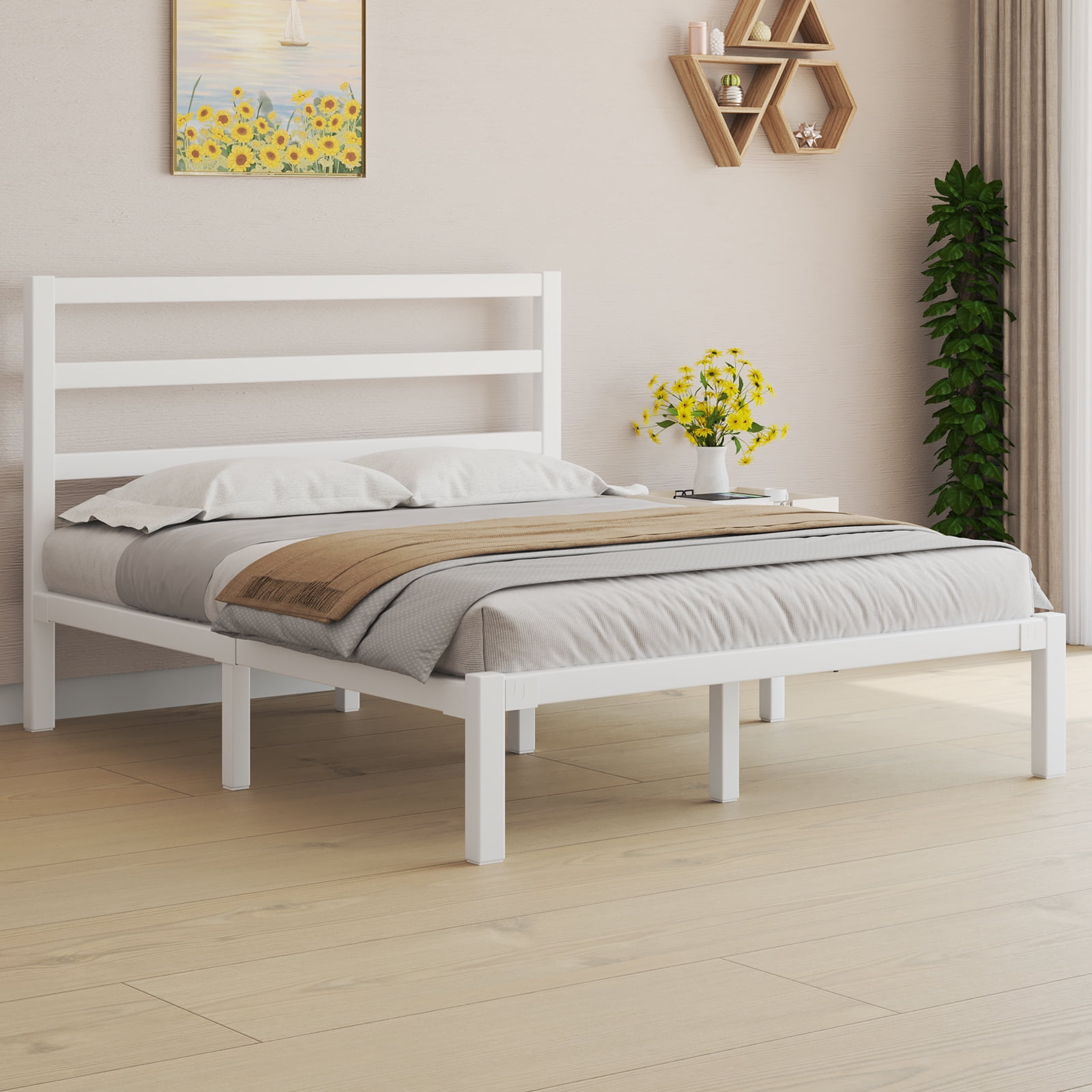 Loeway Full Size Metal Bed Frame, Sturdy Steel Slats, Easy Assembly ...