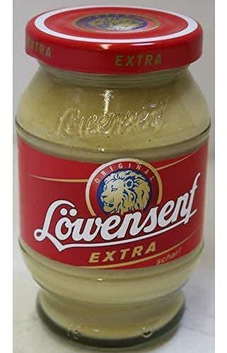 Loewensenf Extra Hot German Mustard, 9.3 oz, Ideal for Sausages ...