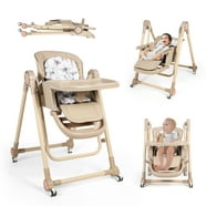 Sejoy 4 Wheels Baby High Chair for Toddlers, Foldable High Chair with ...