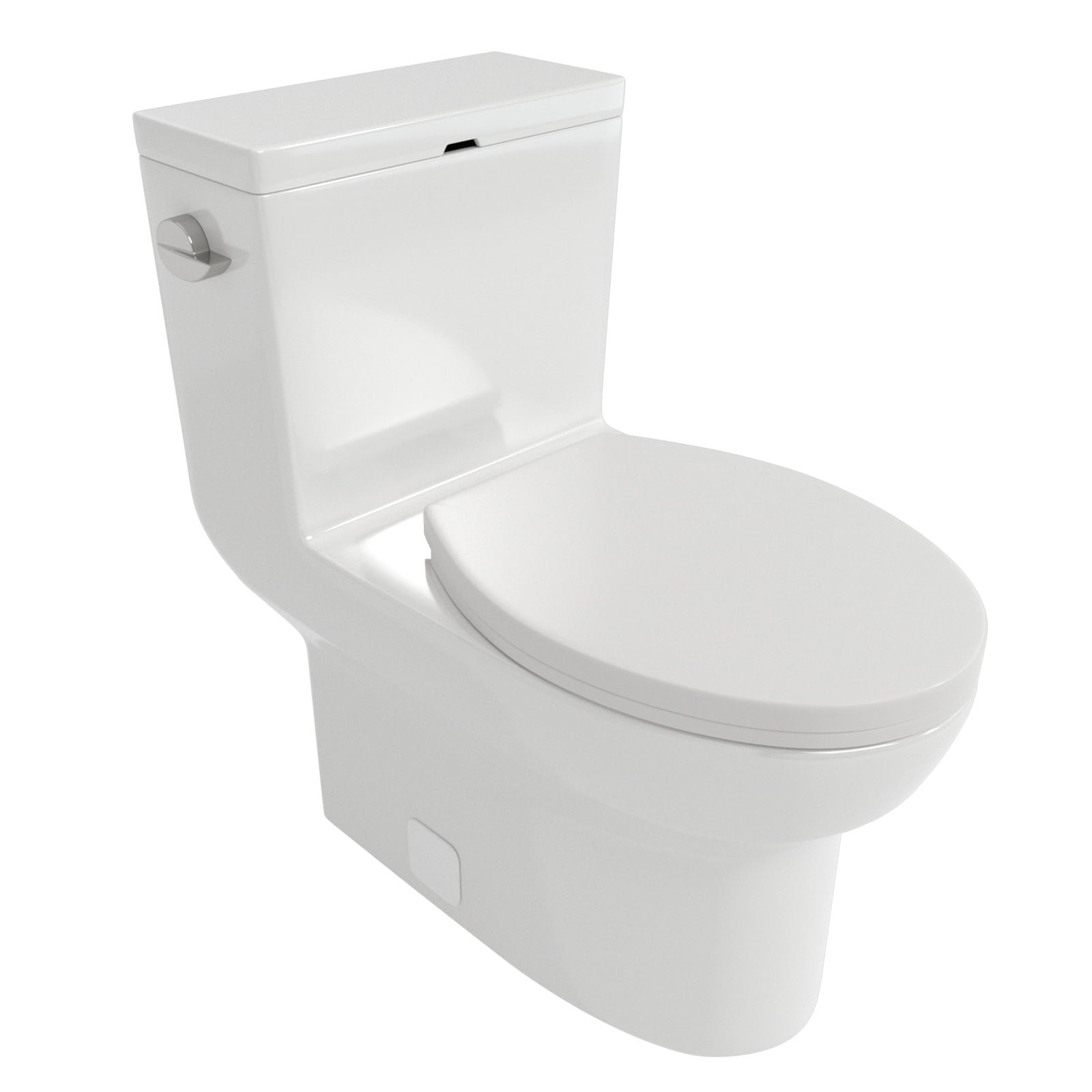 Lofeyo Elongated 1.28 GPF One Piece Toilet Compact Toilet Quick Flush ...