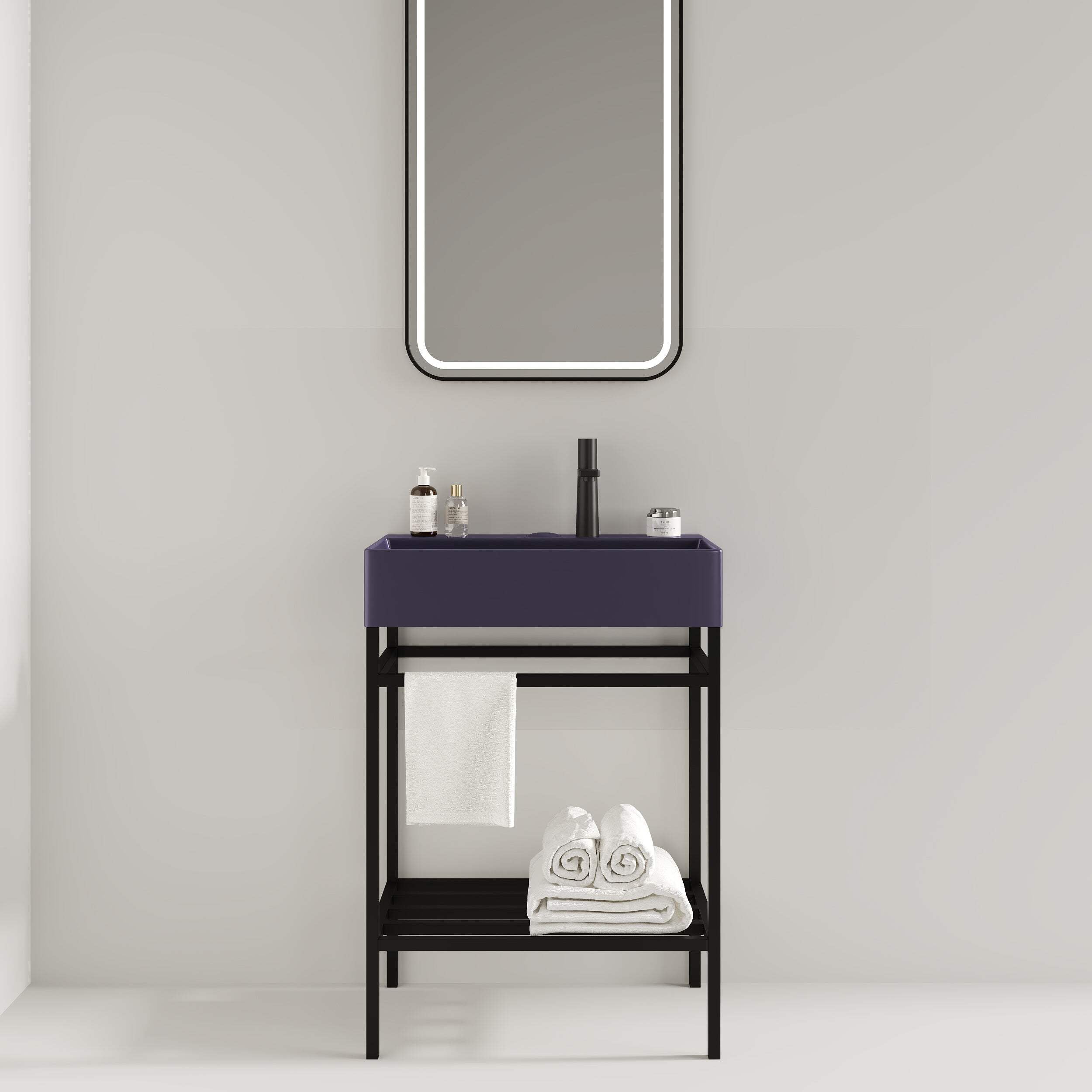 Lofi 24" Bathroom Vanity With Ceramic Basin, Freestanding Bathroom ...