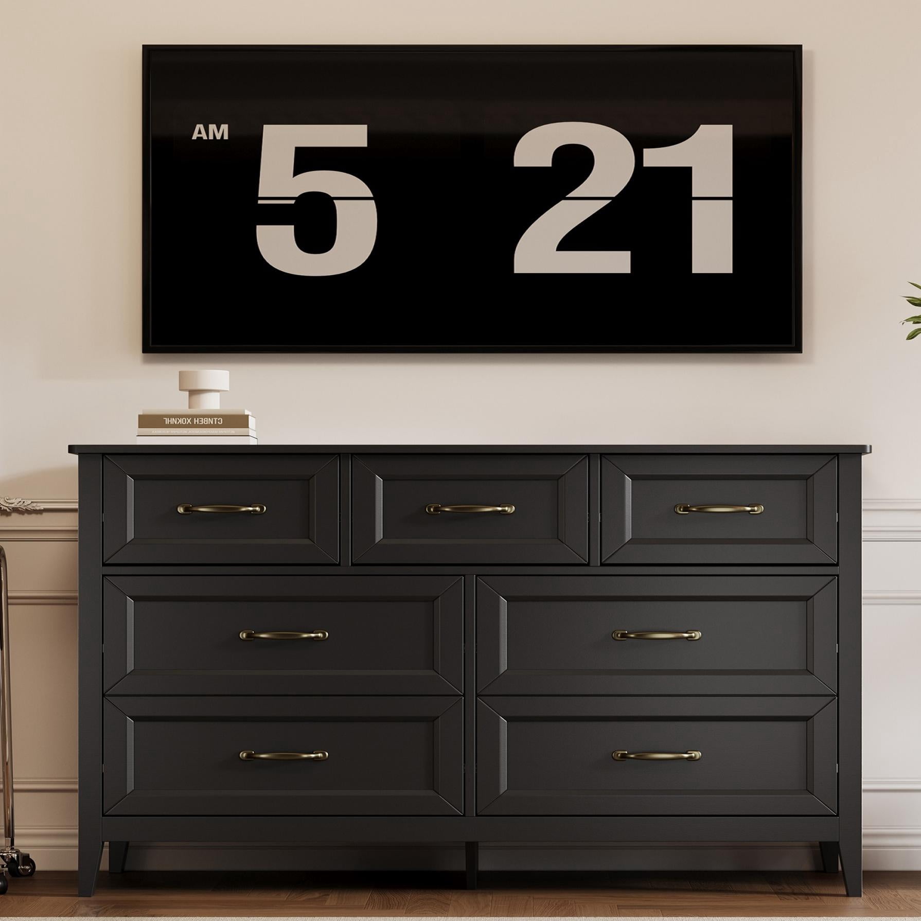 Lofka 47" Wooden Dresser TV Stand Wide Modern Chest of Drawers, Dresser ...