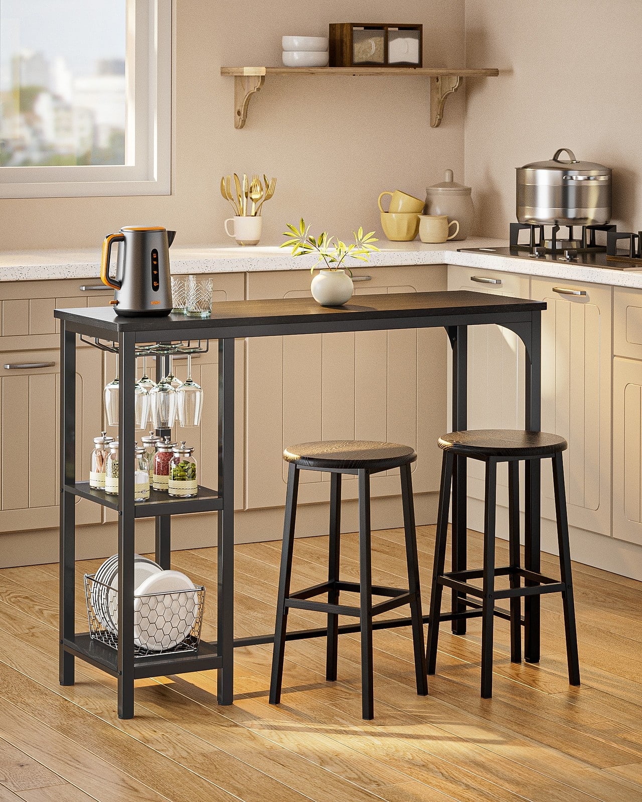 Lofka 5-Piece Bar Height Dining Table Set with High Counter Style ...